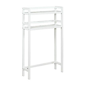 48" White 2-Tier Contemporary Bathroom Space Saver Shelf