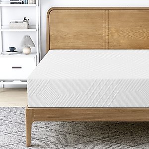 LIFERECORD 10 inch Queen Mattress in a Box, Gel Memory Foam Mattresses Made in USA for Queen Bed, Medium Feeling White