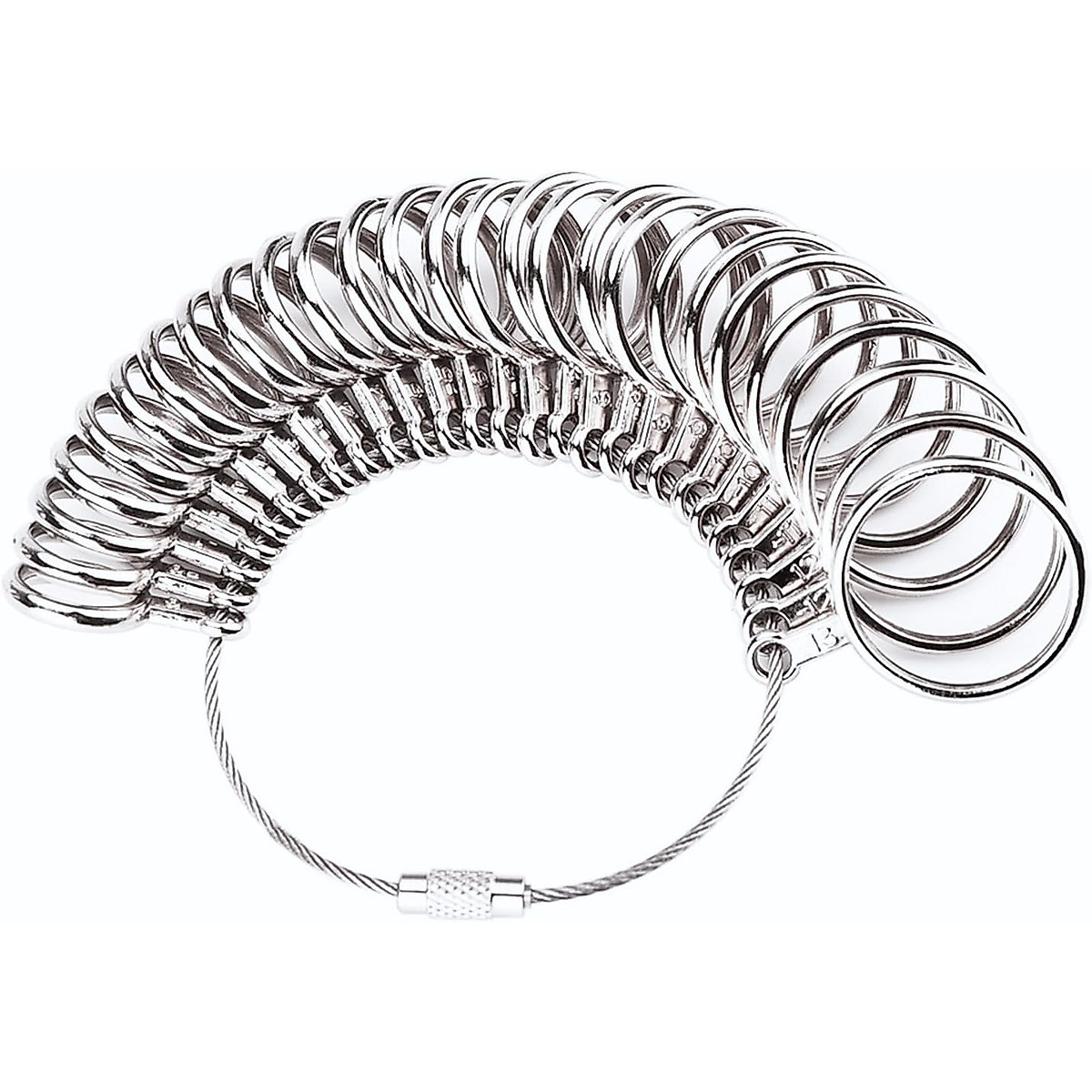 MUDDER Stainless Steel Finger Sizer Measuring Ring Tool, Size 1-13 with Half Size, 27 Pcs