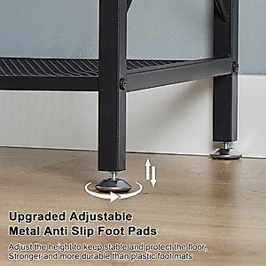 VECELO Industrial TV Stand for 75 Inch Television Cabinet 3-Tier Console with Open Storage Shelves, Entertainment Center Metal Frame for Living Room, Bedroom, 70 Inch, Grey