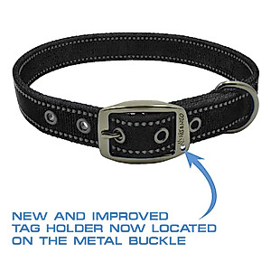 Max and Neo MAX Reflective Metal Buckle Dog Collar - We Donate a Collar to a Dog Rescue for Every Collar Sold (Medium, Black)