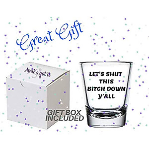 April's Got It Shot Glass -Funny Party Novelty- Instant Laughs |1.5 Ounce Cute Shot Glass Bold Black Print Birthday, Gag Gift , Bachelorette Party Accessory -Add Fun to Games - Women and Men