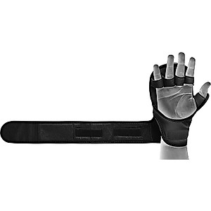 RDX MMA Gloves Sparring Grappling, Hybrid Open Palm Martial Arts Mitts Men Women, Maya Hide Leather Wrist Support, Cage Fighting Combat Sports Boxing Glove Training, Muay Thai, Punching Bag Kickboxing
