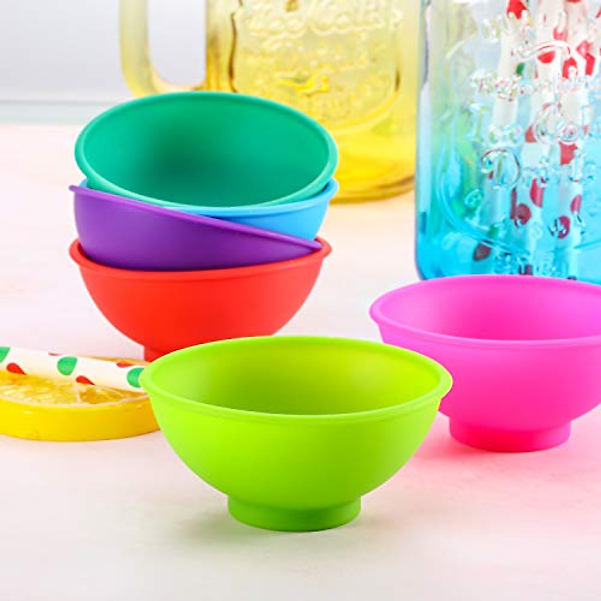 14 Pieces Mini Silicone Pinch Bowls, 1.75 Ounce Prep and Serve Bowls, Multicolor Reusable Snack Bowls Silicone Condiment Bowls for Sauce, Nuts, Candy, Fruits, Appetizer, Snacks