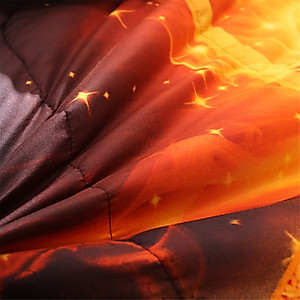 A Nice Night Basketball Print,with Fire and Ice Pattern, Comforter Quilt Set Bedding Sets, for Boys Kids Teen (Basketball, Full)