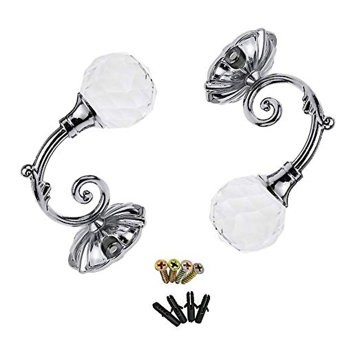 Dahszhi Drape Hooks Crystal Curtain Tiebacks Hooks Multi Use Wall Coat Hook - 2pcs