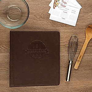 Samsill Recipe Binder 8.5x11, 3 Ring Recipe Book Binder to Hold All Your Recipes and Recipe Cards, Family Recipe Binder Bold Design (1", Brown Utensil)