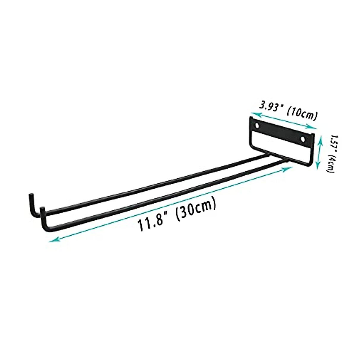 eastbao Hanging Wine Glass Rack Under Cabinet With Black Metal Brackets Wine Glass Holder Under Shelf for Wall Mounted Wood for Black Set of 4