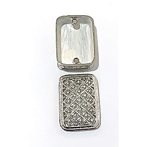 Rectangular Silver Rhinestones Wedding Arras Box & Unity Coins Arras de boda