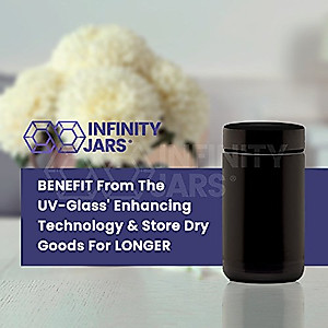 Infinity Jars 150 ml (5.07 fl oz) 3-Pack Tall Black Ultraviolet Refillable Empty Glass Screw Top Jar