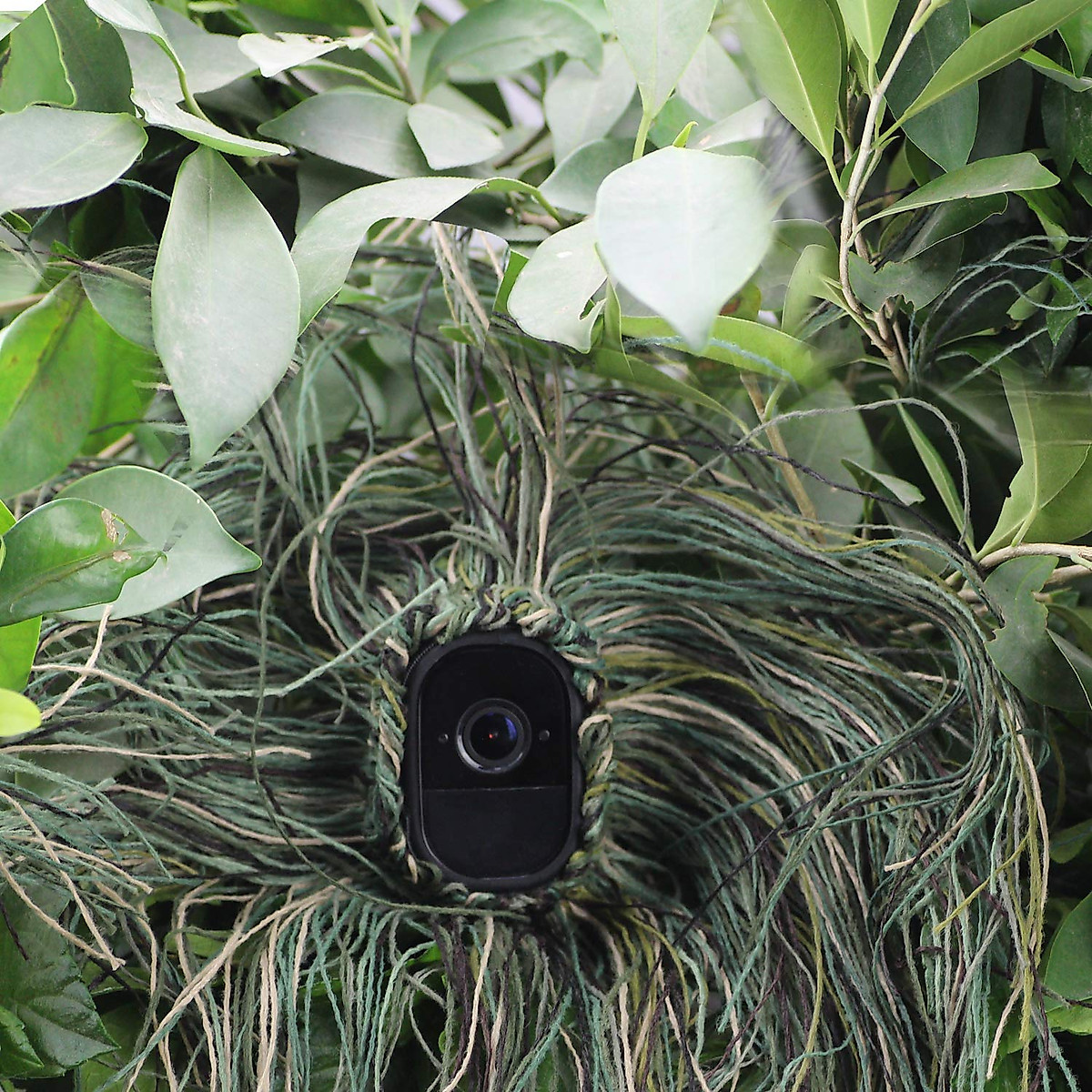 Ghillie Skin Compatible with Arlo PRO, 2 Smart Security Home Camera, Black Silicone Skin Case Cover for Arlo PRO & Arlo PRO 2 Smart Security Wire-Free Cameras, 1 Set