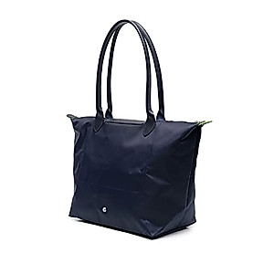 Longchamp 'Large 'Le Pliage Green' Nylon Tote Shoulder Bag, Navy