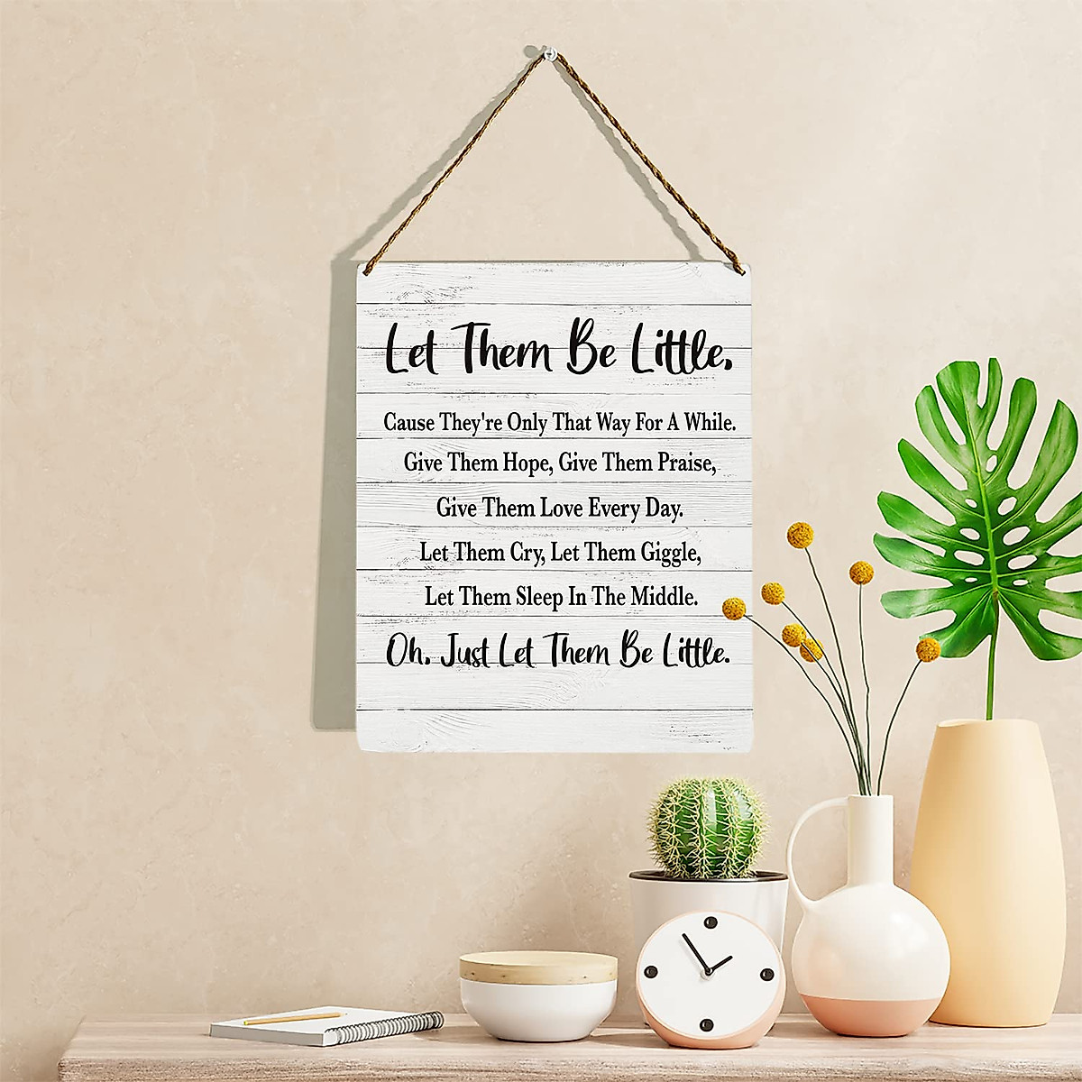 KongMoTree Let them be little, Nursery Quotes Wall Art, Nursery Quote Sign, Nursery Sign, Nursery Decor, Gender Neutral Nursery Art, Boys Girls Room Wall Sign, 8x10 Inch(GMS628)