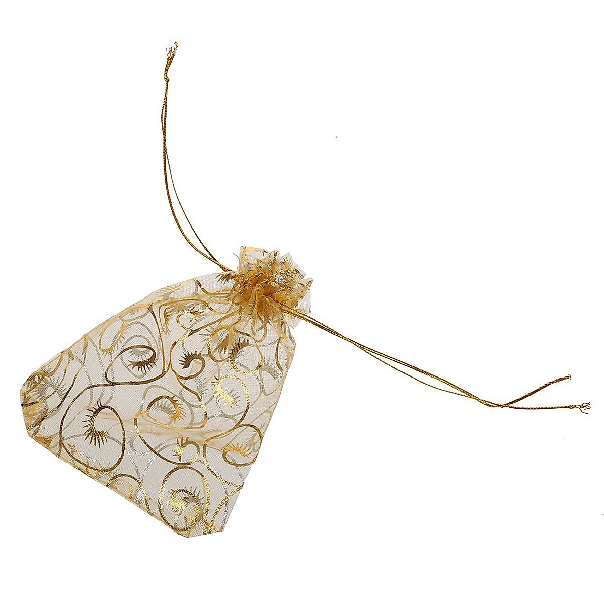 Wedding Favors Small Gift Bags, 100pcs 3.9x4.7 Inch (10x12cm) Gold Organza Bags for Party Favor Bags Small Business Candy Bags Mesh Bag (Gold, 3.9''x4.7'')