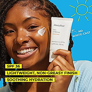 innisfree Daily UV Defense Sunscreen Broad Spectrum SPF 36 Face Lotion, 1.69 Fl Oz (Pack of 1)