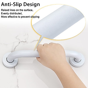Sumnacon 12 Inch Anti-Slip Grip Bath Grab Bar - Sturdy Stainless Steel Shower Handle with Screws, Safety Handicap Shower Bar for Bathtub Toilet Bathroom Kitchen Stairway Handrail, White