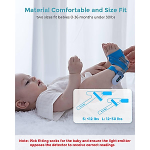 Babytone Baby Oxygen Monitor, Baby Sleep Monitor, Tracking Avg O2, Pulse Rate and Movement for Infant, Wearable Foot Monitor with Bluetooth and APP, for 0-36 Months Newborn's Sleep(New Version-Sock)