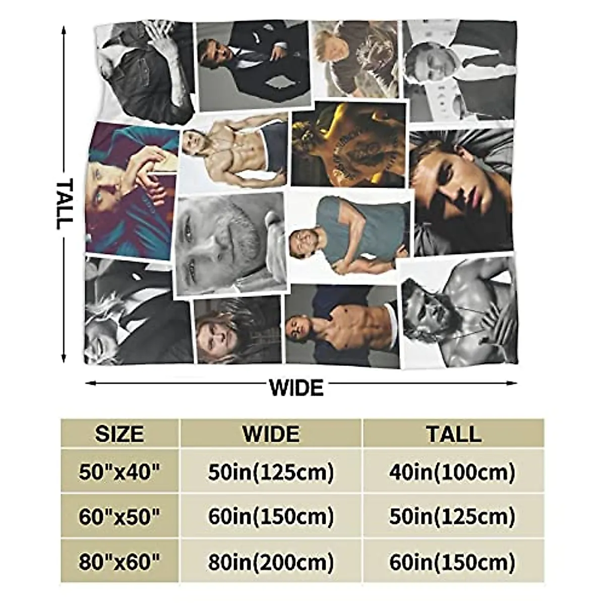 Charlie Hunnam Soft and Comfortable Warm Fleece Blanket for Sofa, Bed, Office Knee pad,Bed car Camp Beach Blanket Throw Blankets (Black, 50"x40") … (50"x40") … (80"x60")