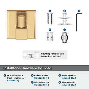 Amerock BH36070CZ | Champagne Bronze Single Robe Hook | 1-7/8 in. (48 mm) Length Towel Holder | Appoint | Towel Hook for Bathroom | Bathroom Hardware | Bath Accessories