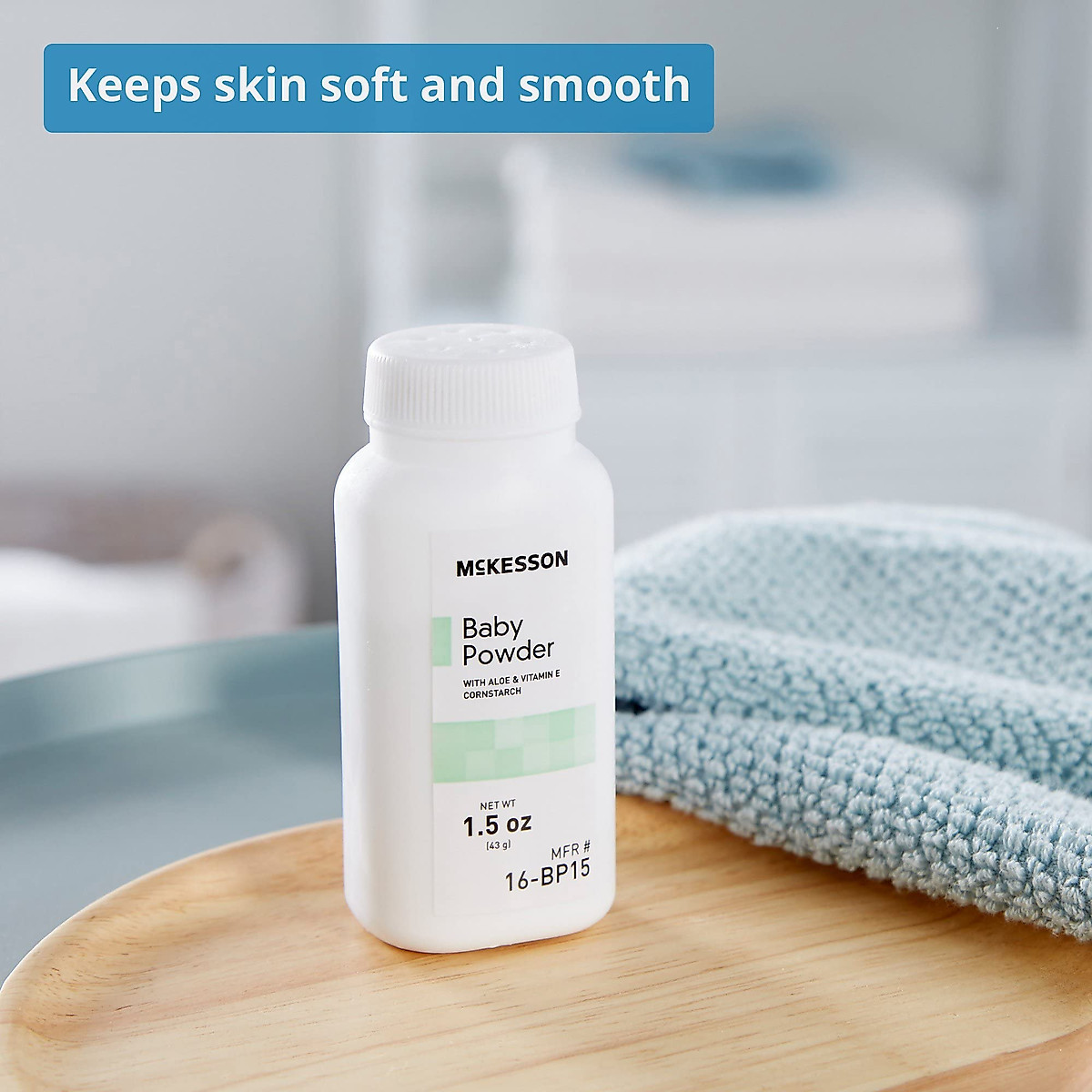 McKesson Baby Powder - Cornstarch, with Aloe and Vitamin E - Fresh Scent, 1.5 oz, 1 Count