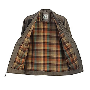 Gioberti Men's 100% Cotton Casual Outerwear Twill Multi Pocket Cargo Shirt Jacket, Olive, L