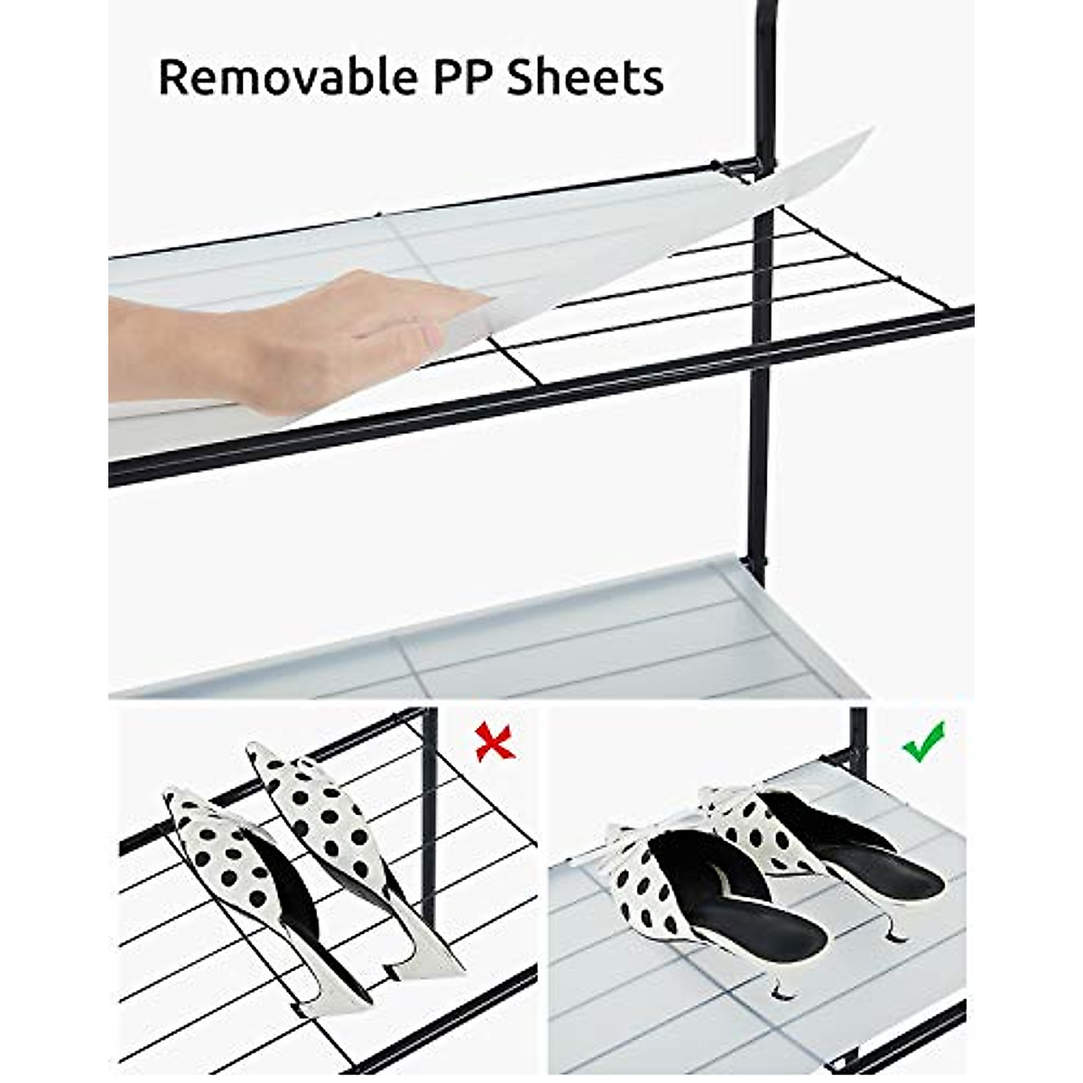 YOUDENOVA Small Clothes Rack, Freestanding Clothing Garment Rack with Shelves for Living Room, Black Coat Rack