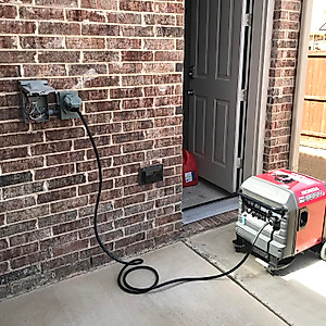 OUTPRIZE Pre-Drilled Generator Inlet Box, NEMA 3R 30 Amp Outdoor Waterproof Power Inlet Box, NEMA L14-30P 4 Prong, 125/250 Volt, 7500 Watts, ETL Listed