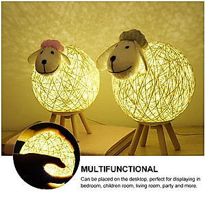 Novelty Lighting 1pc Sheep Night Light Battery Powered Night Light Sheep Shape Decorative Lamp for Indoor Decor Alpaca Night Light Home led Night Ligh Portable Bed