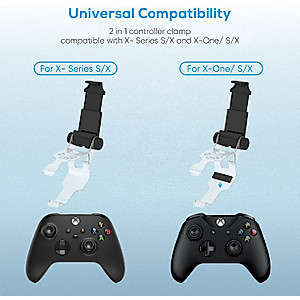 TGDPLUE Phone Controller Mount Clip Kit for Game Controllers,Controller Phone Mount Compatible with Xbox Series X/S,Xbox One/One S/X Controller,Adjustable,black