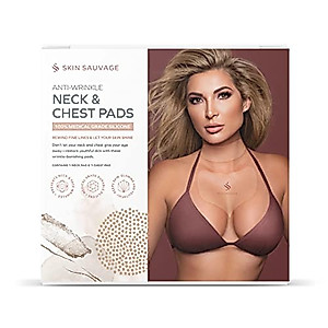 Neck and Chest Wrinkle Patches - Anti-Aging Skin Firming Lift to Moisturize Fine Lines & Sagging Prevention - Skin-Safe Silicone Skin Care pads - Reusable Overnight Smoother for Neck & Cleavage Decolletage