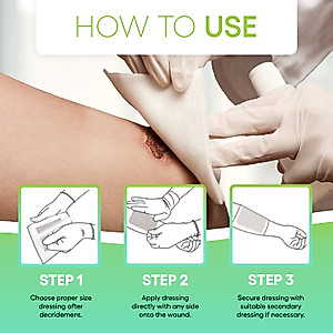 AWD Silver Calcium Alginate Dressing for Wound Care - Skin, Wound Care Products, Bandages Large Wound Care, Non Stick Pads for Wounds, Comfortable & Absorbent (4"x5", 5 Count)