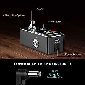 LEKATO Guitar Tuner Pedal with True Bypass, Chromatic Tuner Pedal for Electric Guitar and Bass, Color Display Tuning Pedal with Mute, Pitch and Flat Tuning