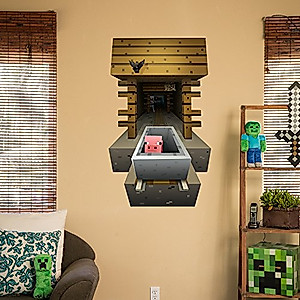 JINX Minecraft Mineshaft Removeable Wall Cling Decal Sticker for Kids Room