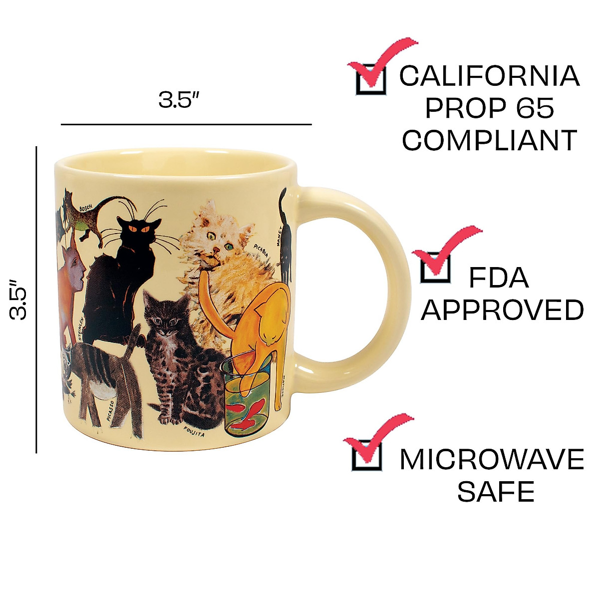 The Unemployed Philosophers Guild Artistic Cat Mug - Featuring Cats and Kittens from Famous Paintings Throughout Art History, Comes in a Fun Gift Box, 12 oz.