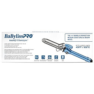 BaBylissPRO Nano Titanium Spring Curling Iron , 1.25 Inch (Pack of 1)