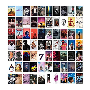 Adzt's 110PCS Album Cover Posters Wall Collage Kit, 70 Music Album Poster 40 Music Album Stickers,Album Style Photo Collection Collage VSCO Bedroom Dorm Decor for Girl and Boy Teens, Small Poster for Room Bedroom Aesthetic