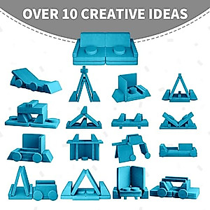 linor Modular Kids Play Couch 10Pcs, 65.4" Kids Couch for Playroom Bedroom, Multifunctional Modular Toddler Couch, Over 10 Combinations Creative Sofa for Imaginative Kids (Navy)