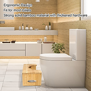 Toilet Stool,7 Inches Foldable Bamboo Squat Poop Stool for Children Adults Seniors,Ergonomic Design for Comfortable Squatting,Sturdy Potty Stool for Bathroom Toilet.