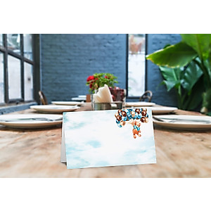 Shower Bear Place Cards Tent Style Cards – 25 Cards per Pack Shower Bear Party Supplies Decorations (TAIKA-009)