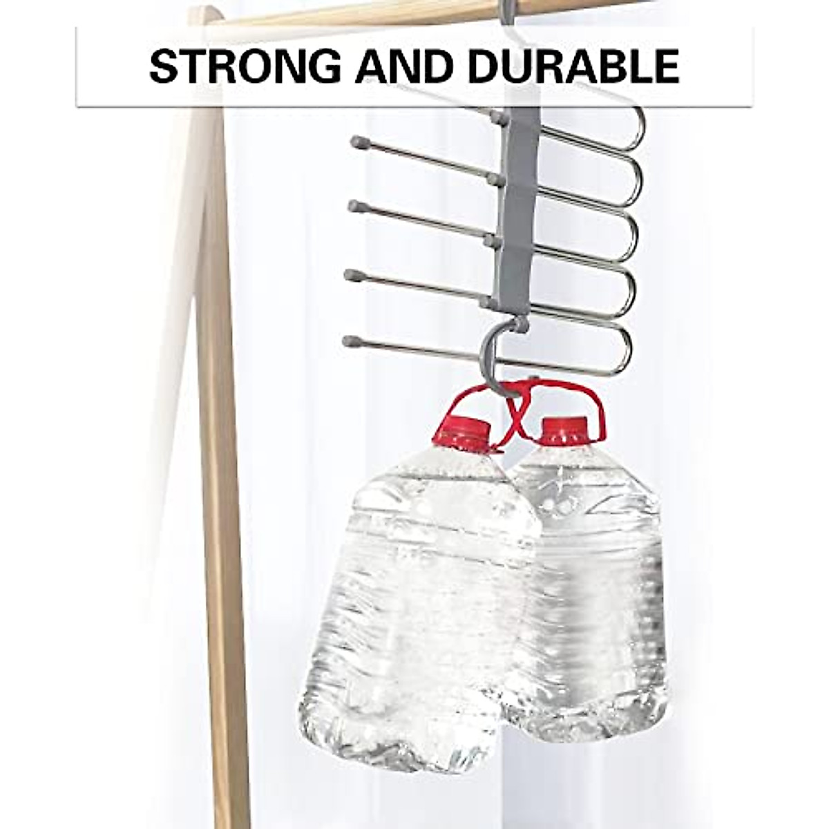 Hong Feng Pants Hangers Space Saving 2 Pack Multiple Layers Multifunctional Pants Rack Non-Slip Clothes Organizer for Trousers Scarves Slack (White)