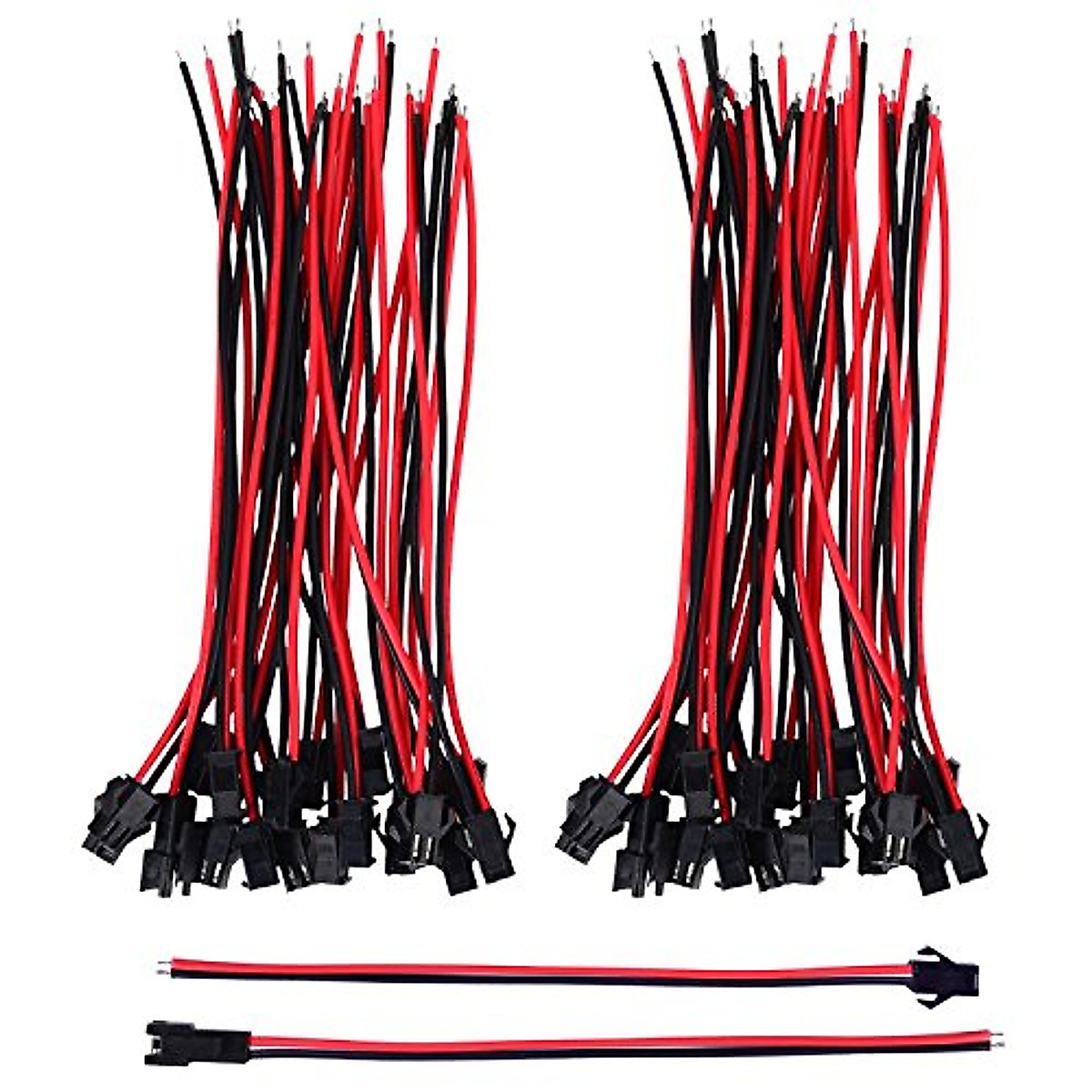 eBoot 22 AWG JST SM 2 Pin Plug Male and Female Connector Adapter with 135 mm Electrical Cable Wire for LED Light, 20 Pairs