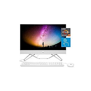 HP 24" All-in-One Desktop, AMD Ryzen 7 5700U, 16 GB, 256 GB SSD & 1 TB Hard Drive, Full HD IPS Touchscreen, Windows 11 Home, 4 USB Ports, Privacy Camera, Dual Mics, Keyboard & Mouse (24-cb0090, 2021)