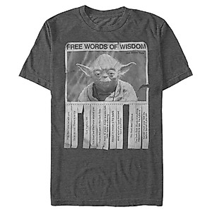 Men's Star Wars Yoda Words of Wisdom T-Shirt - Charcoal Heather - 3X Large