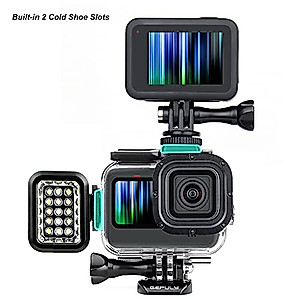 GEPULY Waterproof Housing Case for GoPro Hero 9 10 11 Black, 60m Underwater Protective Dive Housing Shell with 2 Cold Shoe Adapter and Bracket Accessories for Go Pro Hero 11 10 9 Black Cameras