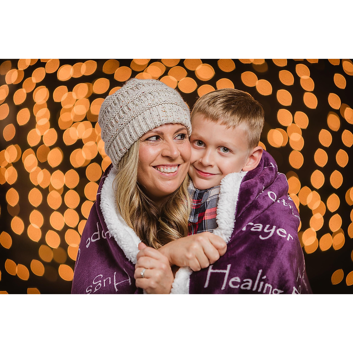 Chanasya Premium Sympathy Warm Hugs Gift Throw Blanket - for Positive Energy Love Support Comfort - Breast Cancer Chemo Get Well Purple Gift Blanket - Women Mom Grandma (60x70 Inch) Aubergine