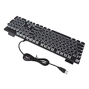 Sanpyl Mechanical Keyboard, Black 104 Key RGB Backlit Gaming Keyboard Round Keycaps Plug and Play Ergonomic Wired Keyboard for PC Laptop Game(Black Punk Version)