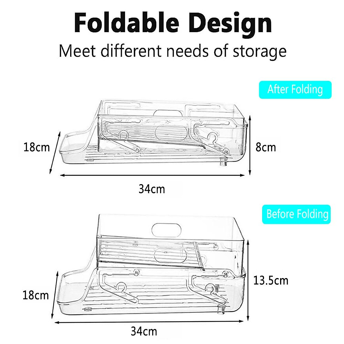 ROWNYEON Rolling Refrigerator Organizer Bins， Pop Soda Can Dispenser with Lid for Fridge, Pantry, Freezer， Beverage Holder，Canned Food Organizer – holds up to 11 tall and slim skinny cans