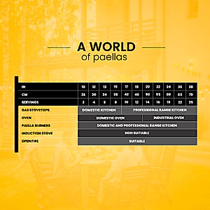 Machika Enamel Paella Pan | Paella Pan | Skillet for Paella and Rice Recipes | Perfect for Indoor & Outdoors | Easy Cleaning | Rust Proof Coating | 8 Servings | 15 inches |