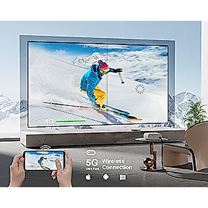 ONOAYO Projector Native 1080P 5G WiFi and 5.1 Bluetooth Projector & ONOAYO Adjustable Projector Tripod Stand