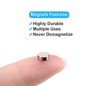 100Pcs Small Magnets, 5x2 mm Mini Tiny Round Magnets, Micro Neodymium Magnets for Crafts, Miniatures, Refrigerator, Whiteboard, Nail Cutter